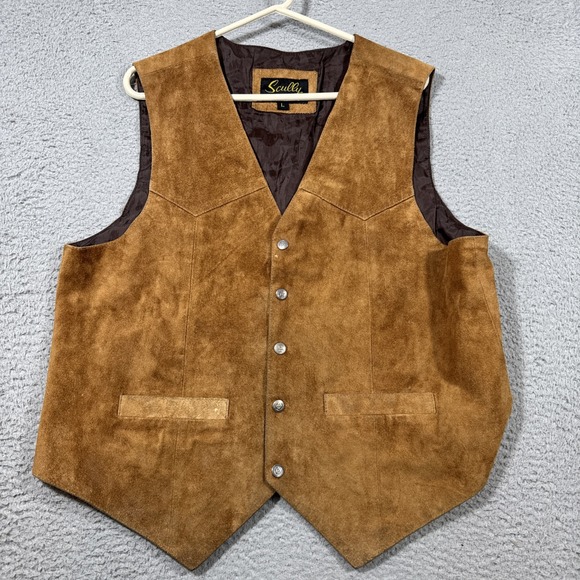Scully | Jackets & Coats | Scully Rugged Calf Suede Vest Sz L Mens Rust ...